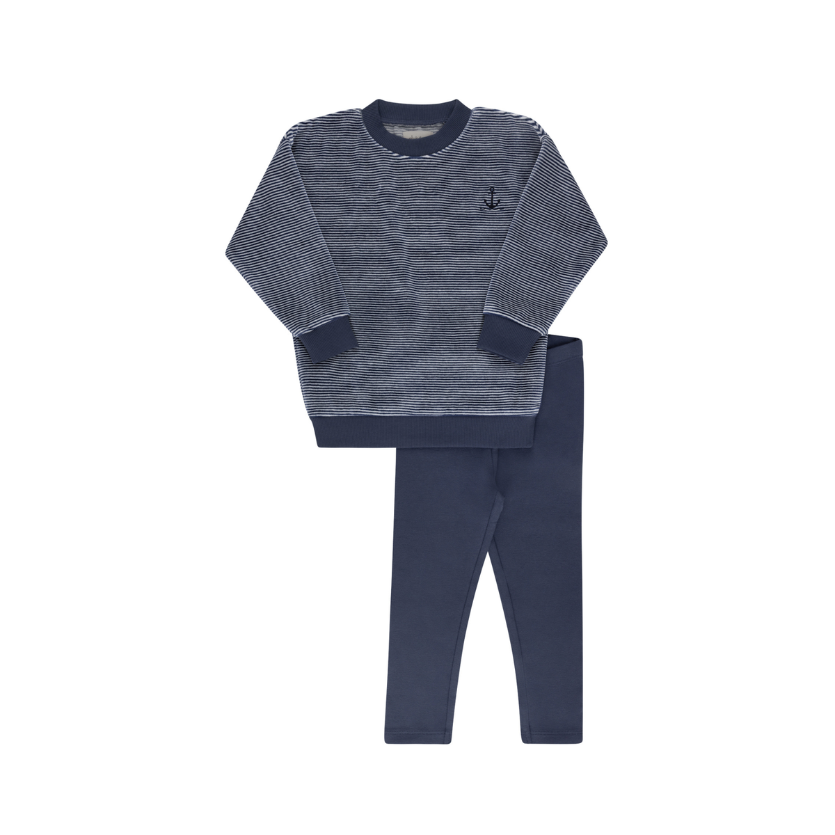 Dark Blue Velour Stripe Lounge Set – Bebe Kangaroo