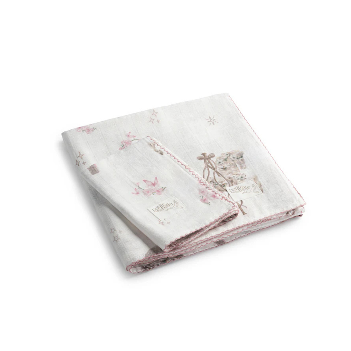 Mauve Carousel Swaddle & Burp Cloth Set – Bebe Kangaroo