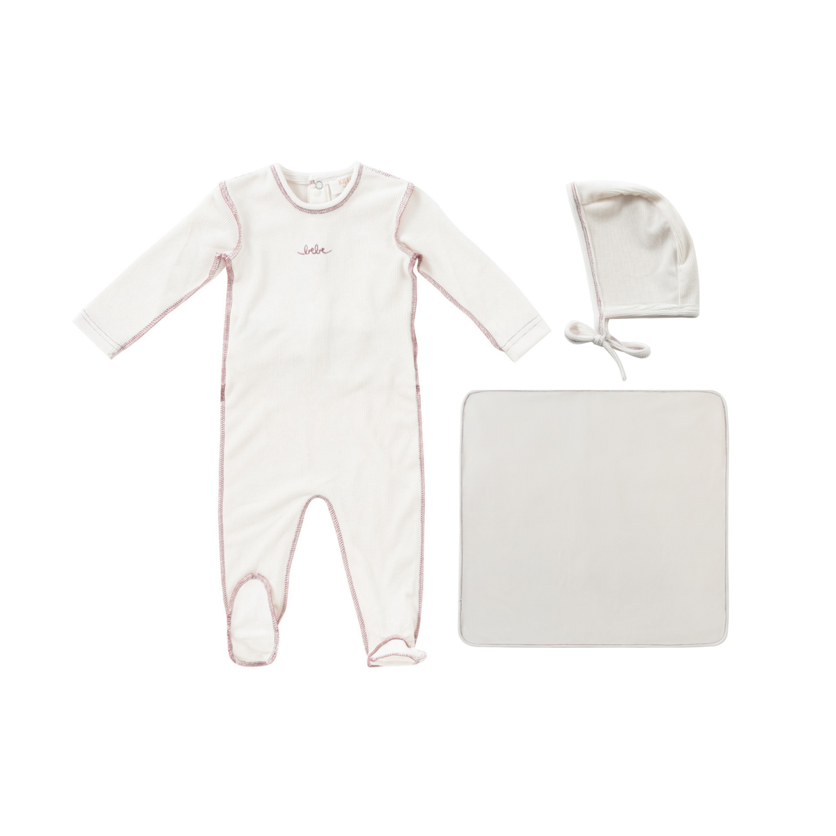 Mauve Edge Stitch Velour Layette Set – Bebe Kangaroo