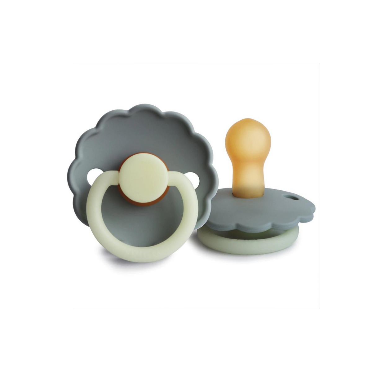 French Gray Night Daisy Natural Rubber Pacifier – Bebe Kangaroo